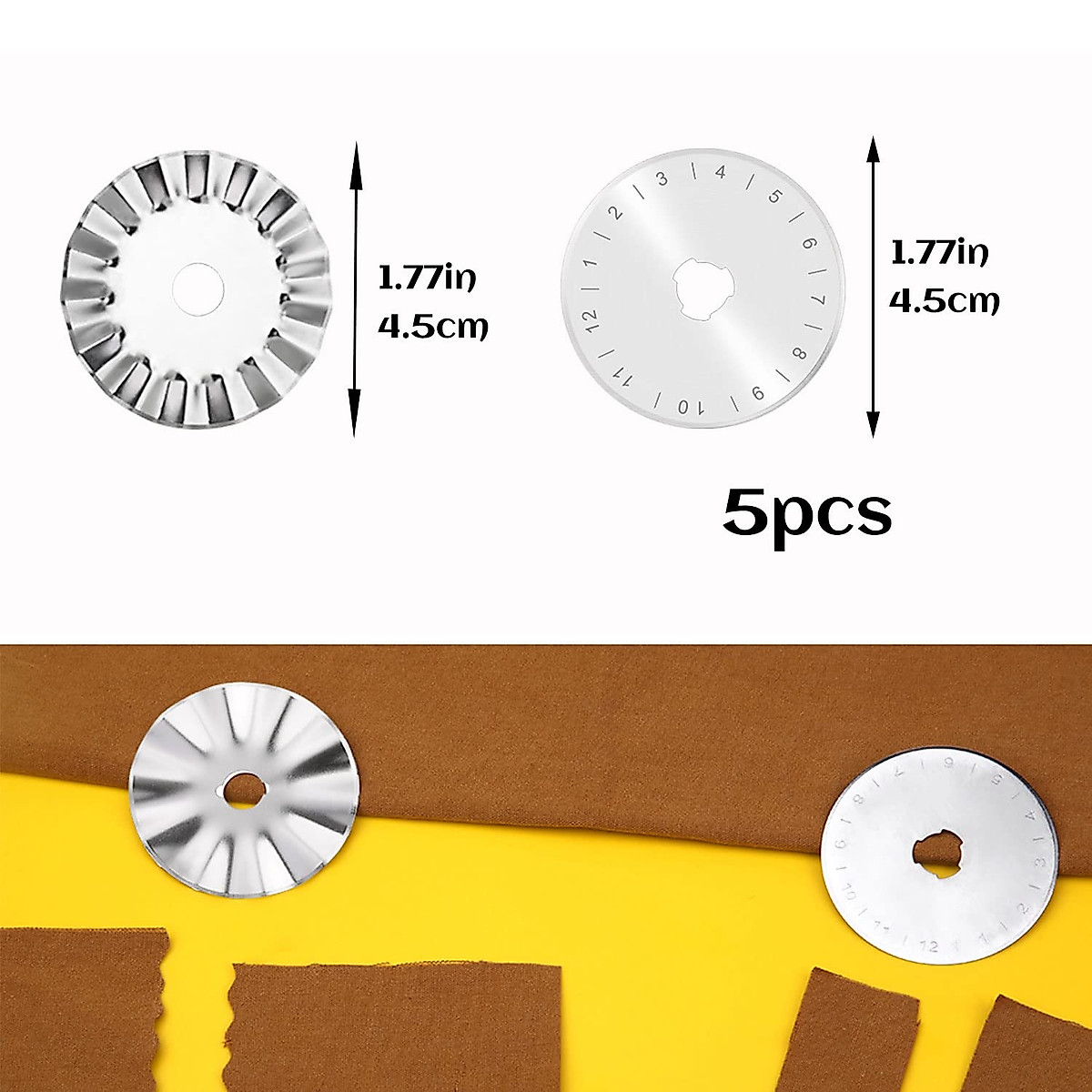 45 mm Rotary Cutter Set with Storage Bag, A4 Self Healing Cutting Mat, Acrylic Ruler, 7 Pcs Replacement Blades, Sewing Pins, Craft Knife Set and Craft Clips, Ideal for Sewing, Crafting, Patchworking