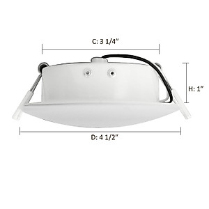 Facon 4.5Inch LED 12V RV Puck Light, RVR4H-MH40, Full Aluminum Recessed Mount Down Light, 12Volts Interior Light for RV Motor-Homes Camper Caravan Trailer Boat (4000K Cool White Light)