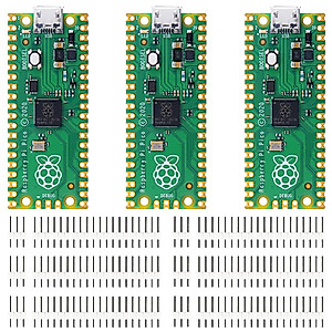 GeeekPi Raspberry Pi Pico Flexible Micro Controller Mini Development Board,Based on The Raspberry Pi RP2040,Dual-Core ARM Cortex M0+ Processor,Running up to 133 MHz, Support C/C++ / Python(3 Pack)