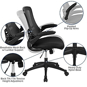Pemberly Row Contemporary Mid-Back Mesh Office Chair in Black