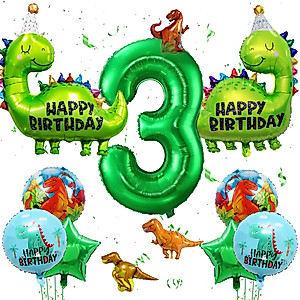 Dinosaur Birthday Decorations for Boys - 17 Pieces Jungle Party Decoration Balloons Include Pentagram Balloons Dinosaur Shape Balloons for 3 Years Old Dino Themed Birthday Party Supplies