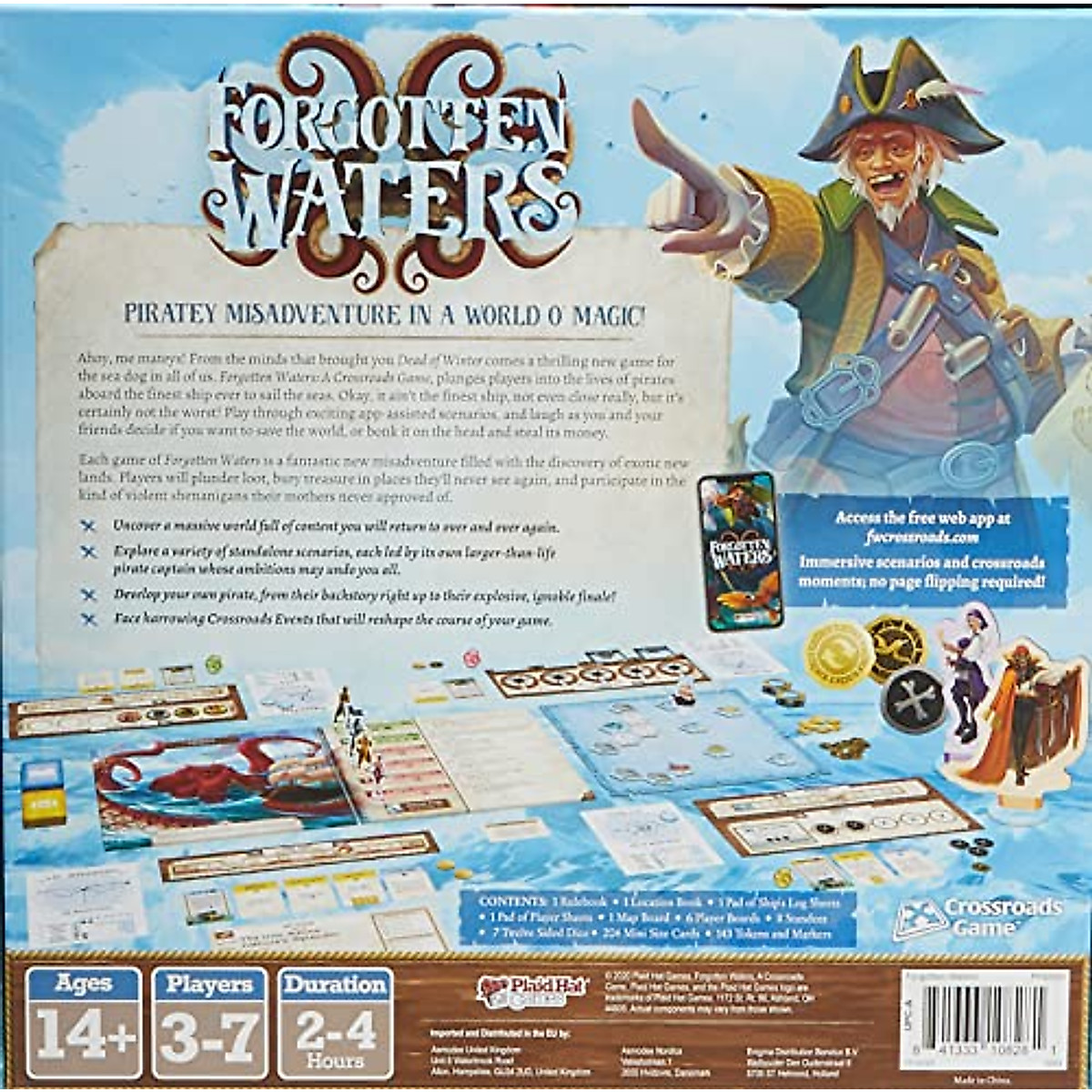 Forgotten Waters Board Game - Embark on a Hilarious Pirate Adventure in a World of High Seas Hijinks! Cooperative Strategy Game, Ages 14+, 3-7 Players, 2-4 Hour Playtime, Made by Plaid Hat Games
