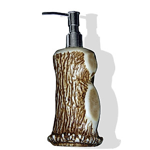 Mountain Mike's Reproductions Antler Liquid Pump Dispenser - Deer Soap Dispenser Bathroom - Liquid Soap and Shampoo Bottle Container - Home Decor Bathroom Storage - Dispenser Bottle for All Liquids