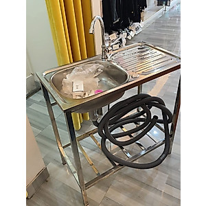 Stainless Steel Laundry Sink, 1 Compartment Single Bowl Kitchen Utility Sink, Commercial Workstation Sink Basin for Outdoor Garage Restaurant Kitchen Room, Inner Size 13.8"L x 12.2" W x 6.3"D