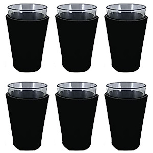 Blank Foam Pint Glass Coolie (6 Pack, Black)