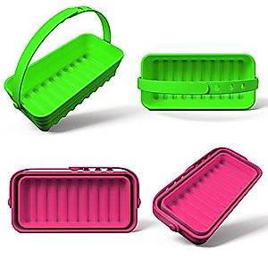 ROVANCHY 4Pcs Air fryer Air fryer liners,Silicone air fryer liners,Circular Silicone air fryer basket Air fryer silicone pot Air fryer silicone baking tray(rectangle, 2PCS GREEN+2PCS PURPLE)