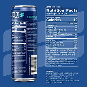 NOCCO BCAA Energy Drink Caribbean Pineapple - 12 Fl Oz (Pack of 12) - 180mg Caffeine, Sugar Free Energy Drinks - Carbonated, Low Calorie, BCAAs, Vitamin B6, B12, & Biotin - Grab & Go Performance Drink