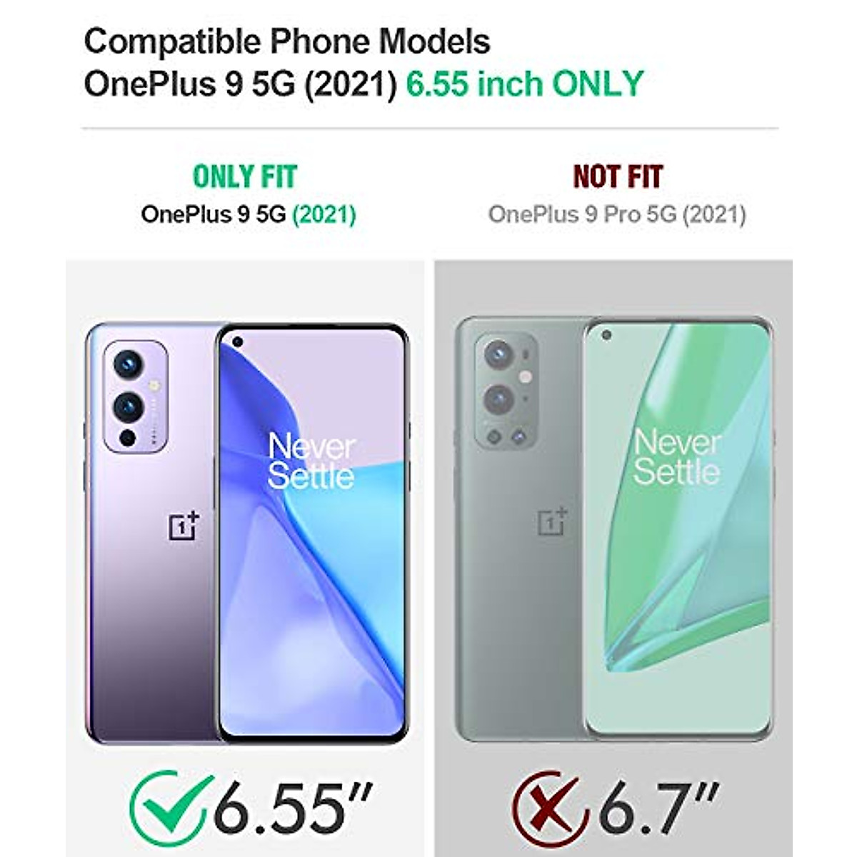 Poetic Guardian Series Case Designed for Oneplus 9 5G, Full-Body Hybrid Shockproof Bumper Cover with Built-in-Screen Protector, Green/Clear