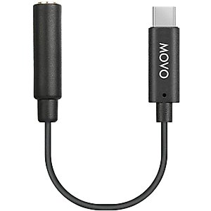 Movo PMA-1 DJI Osmo Pocket Microphone External Sound Adapter USB Type-C to 3.5mm TRS External Microphone Adapter