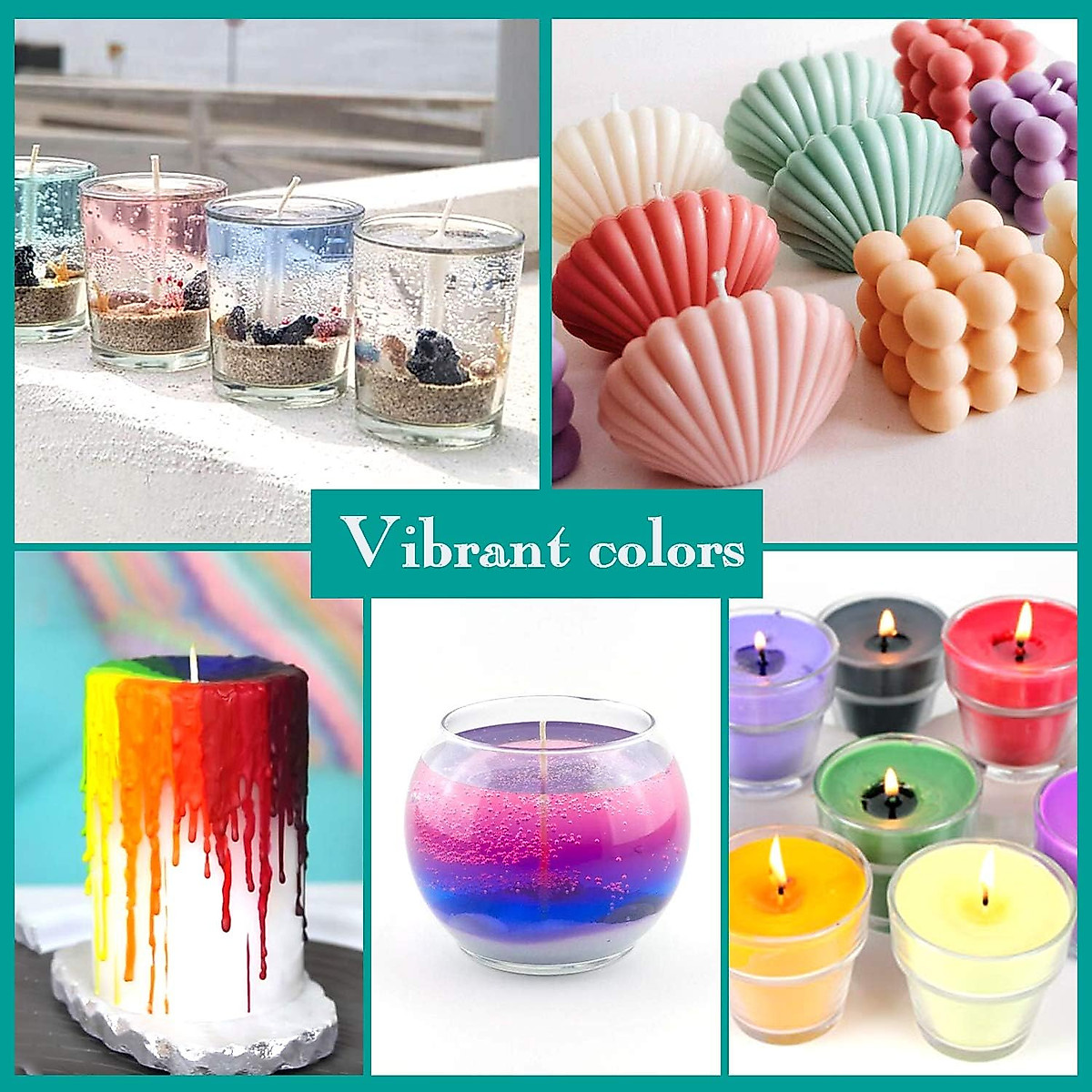 YRYM HT Candle Dye - 16 Popular Colors Candle Making Liquid Dye for Candle Making - Candle Color Dye for Candle Making, Safe and Natural （16 Bottle）