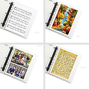 Rubex Sheet Protectors 8.5 x 11 inch Clear Page Protectors Plastic Sleeves Reinforced 11 Hole fit for 3 Ring Binder Top Loading 9.25 x 11.25 inch (100 Sheets)