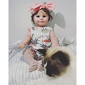 Lasilviaivy Newborn Infant Baby Girl Clothes Flamingo Romper + Headband Summer Outfits Toddler Girl Clothes 3PC 0-3 Months