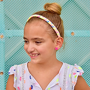 FROG SAC 4 Adjustable Braided Headbands for Girls, Rainbow Tie Dye Braid Hair Bands for Kids, Cute Girl Stretch Elastic Fashion Accessories for Children, Easter Basket Stocking Stuffers