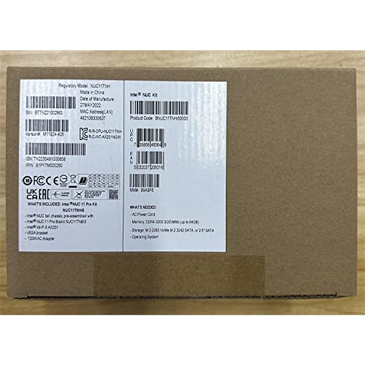 Intel NUC 11 Pro NUC11TNHi5 Tiger Canyon Home & Business Mini PC Mini Desktop 11th Gen Intel® Core™ i5-1135G7 Processor Upto 4.2 GHz Turbo,4 Cores,8 Threads,8 MB L3 Cache(No RAM&SSD)