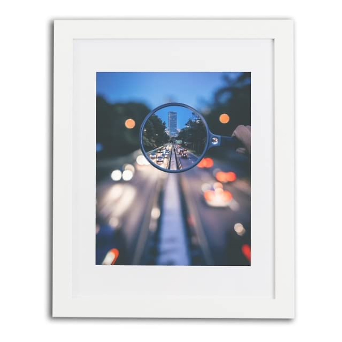 iDecorlife 16x20 White Picture Frames - Extra Thick Tempered Glass and Real Wood 11x14 Picture Frame with Mat or 16x20 Frame Without Mat - Wall Mounting Ready Real Wood Photo Frame