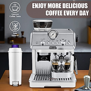 4Packs DLSC002 Coffee Water Filter for Delonghi Water Filter Replacement, Compatible with ECAM, ESAM, ETAM, EC680, EC800