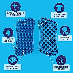 Furbliss Dog Brush for Grooming, Brushing and Bathing Dog & Cats, Great for the Bath Deshedding and Massaging Your Pet, 1 Soft Pet Brush - by Vetnique Labs (Short Hair Pet)