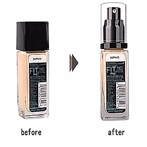 LUFOX 2Pcs Foundation Pump for Maybelline Fit Me Liquid Foundation (Gold+Black)
