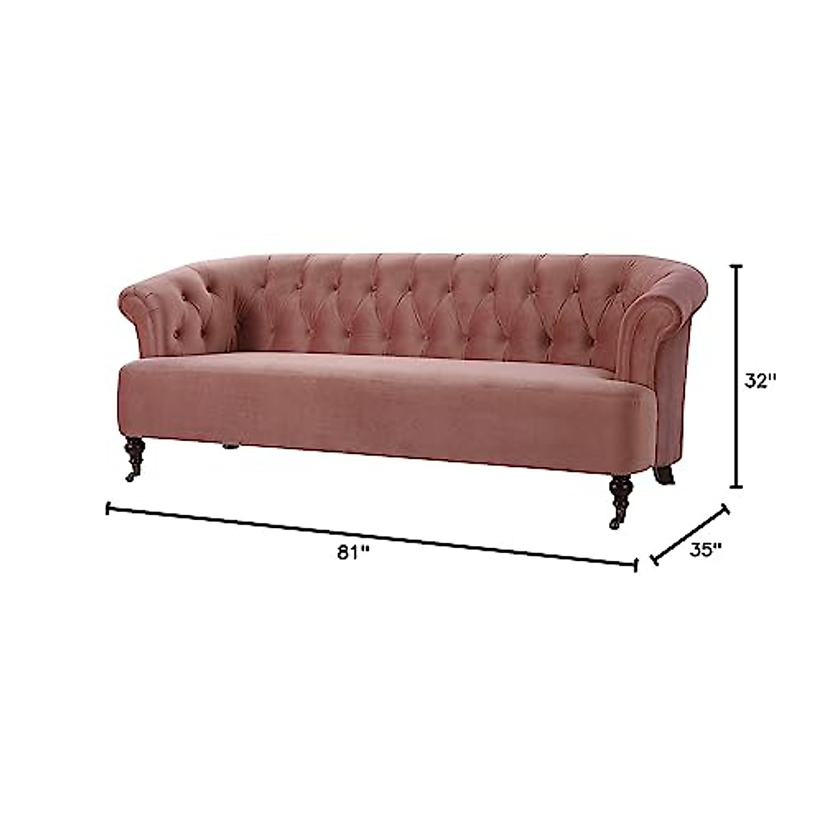 Jennifer Taylor Home Sofa, Ash Rose