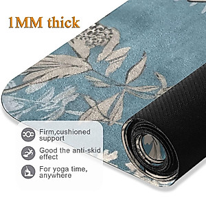 GOODOLD Horse Doodles Yoga Mat, 71 x 26 Inch Non-slip Yoga Mats Folding Travel Exercise Mat Indoor Outdoor Gym Pilates with Storage Bag for Women Men