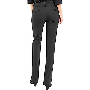 Design by Olivia Women's High Waist Comfy Stretchy Bootcut Trouser Pants Black L