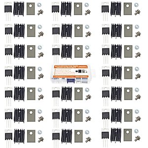 Makeronics 20 pcs IRFZ44N Insulator and Mounting kit with TO-220 Heatsink,Insulator rubberized silicone Washer and Bushing | N-Channel MOSFET Transistor | International Rectifier Power 49 A 55 V,3-Pin