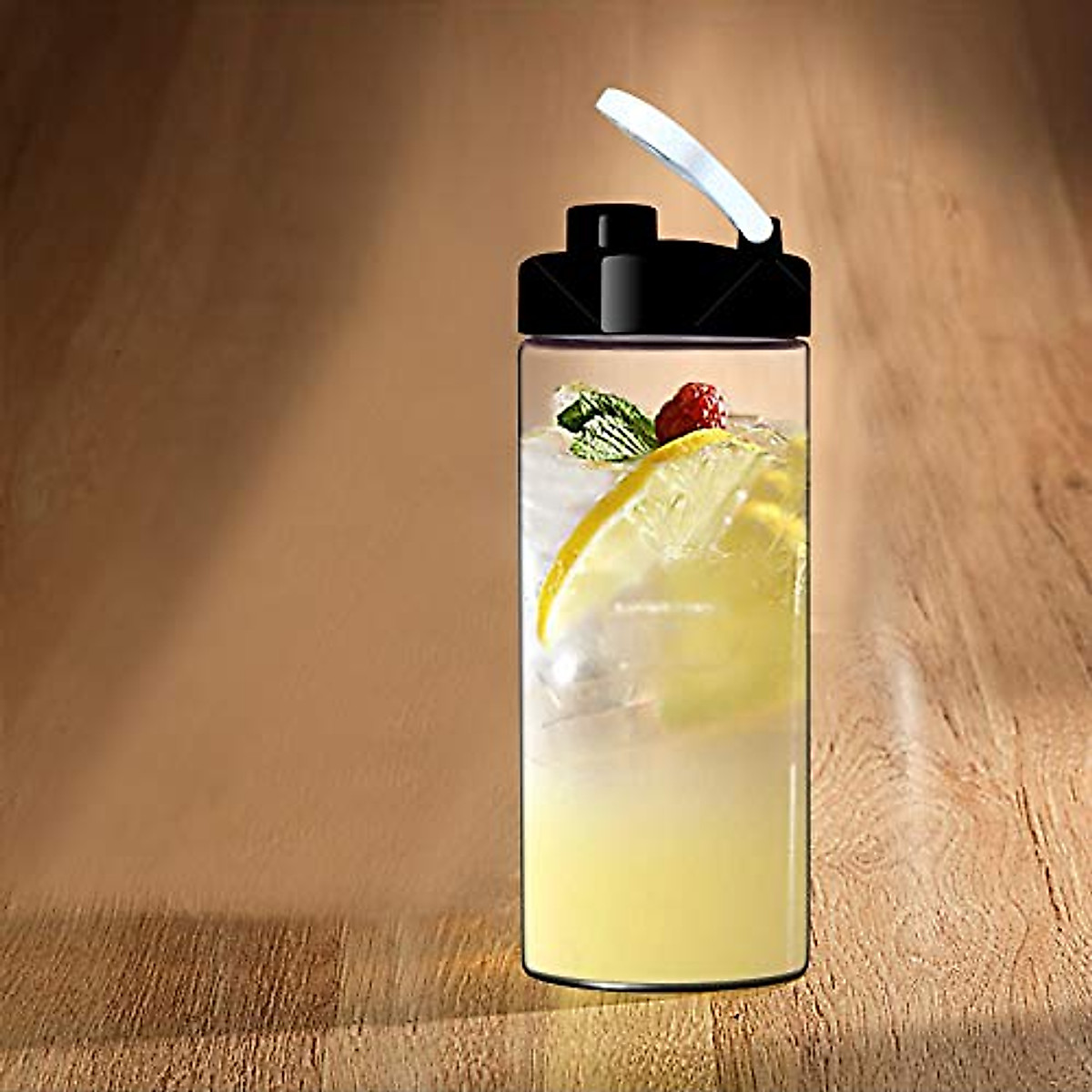 Sun's Tea Glass Travel Mug | Shaker Bottle | Water Tumbler | Water Glasses | 20oz with Lid | Ultra Clear Glass | Non-Plastic