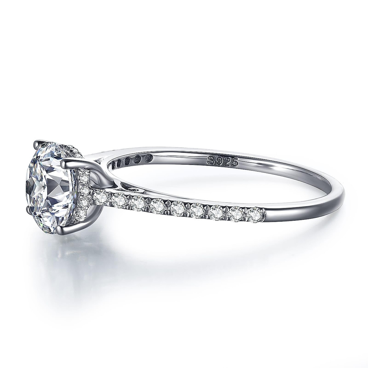 Atylyk 1.2 Carat Moissanite Engagement Ring Wedding Promise Gold Plated Sterling Silver Round Solitaire Rings for Women (5.5)