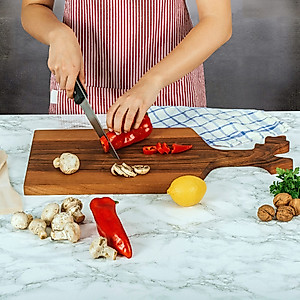 TeakCraft Walnut Cutting Board, Single Piece Wood, Chopping Board, Knife Friendly, Reversible, Cheese Board, The Opus (22x11x1inch)