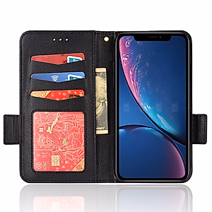 Compatible with Oppo Reno 6 Pro 5G Case,PU Leather Kickstand with Card Holders,Compatible with Oppo Reno6 Pro 5G PEPM00 CPH2249 Flip Magnetic Closure Protection Phone Wallet Cover Black
