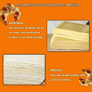 INTSUPERMAI Dough Sheeter Reversible Commercial Dough Roller Machine 70.9"×19.7" Belt Fondant Sheeter Flattener Pastry Pizza Noodle Press Machine Two-way Rollers 110V