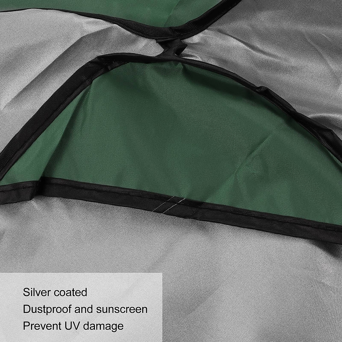 Waterproof Foldable Swing Canopy, 210D Silver Coated Oxford Cloth Swing Canopy Cover, Outdoor Swing Sun Shade for Garden (Dark Green)