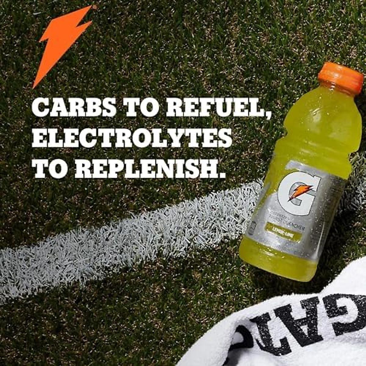 Gatorade Thirst Quencher Natural, Lemon Lime Sports Drink, 20 Fl Oz Bottles, 8 Pack