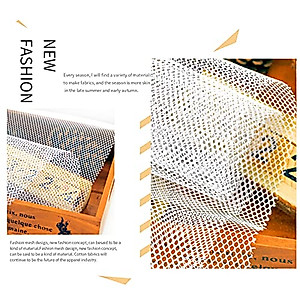 29.5 X 59 Inch White Hexagonal Mesh Fabric Slightly Stretchy for Backpack Pocket and Straps, Laundry Bag,Trunk Lining,Netting Clothes, Netting Bag Shopping Bag (White)