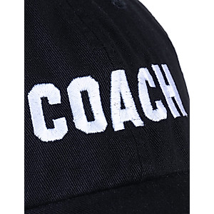 Ann Arbor T-shirt Co. Coach | Coaching Baseball Hat, Men & Women Team Cap - (Black, DadHat)