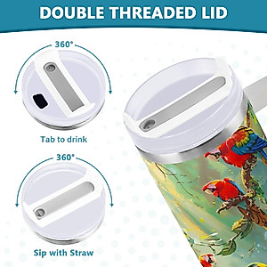 ODAWA Forest Birds Travel Coffee Tumbler Reusable Tumbler with Lid Insulated Coffee Cups