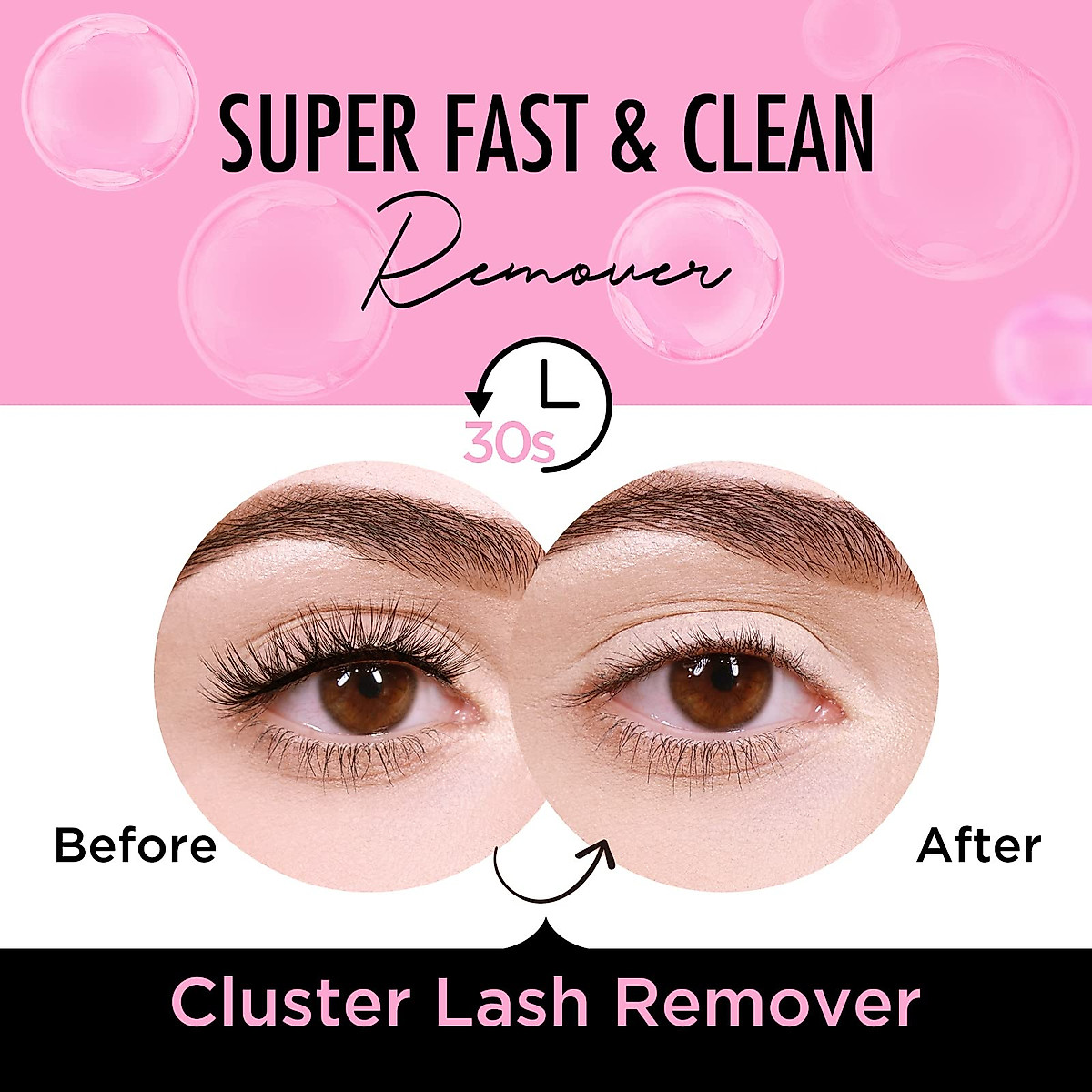 BEPHOLAN Cluster Lash Glue Remover 100ml, DIY Eyelash Extension Remover, Bond & Seal Adhesive Professional & Self Use, for Sensitive Eyes, Eye Makeup & Mascara Remover