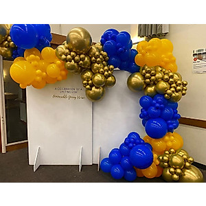Blue and Yellow Balloon Arch Kit-134pcs Royal Blue and Lemon Yellow Balloons Garland for Boy One Oh Baby Shower Bridal Shower Gender Reveal Graduation Birthday Party Decorations.