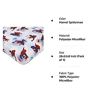 Marvel Spiderman Fitted Crib Sheet 100% Soft Microfiber, Baby Sheet, Fits Standard Size Crib Mattress 28in x 52in