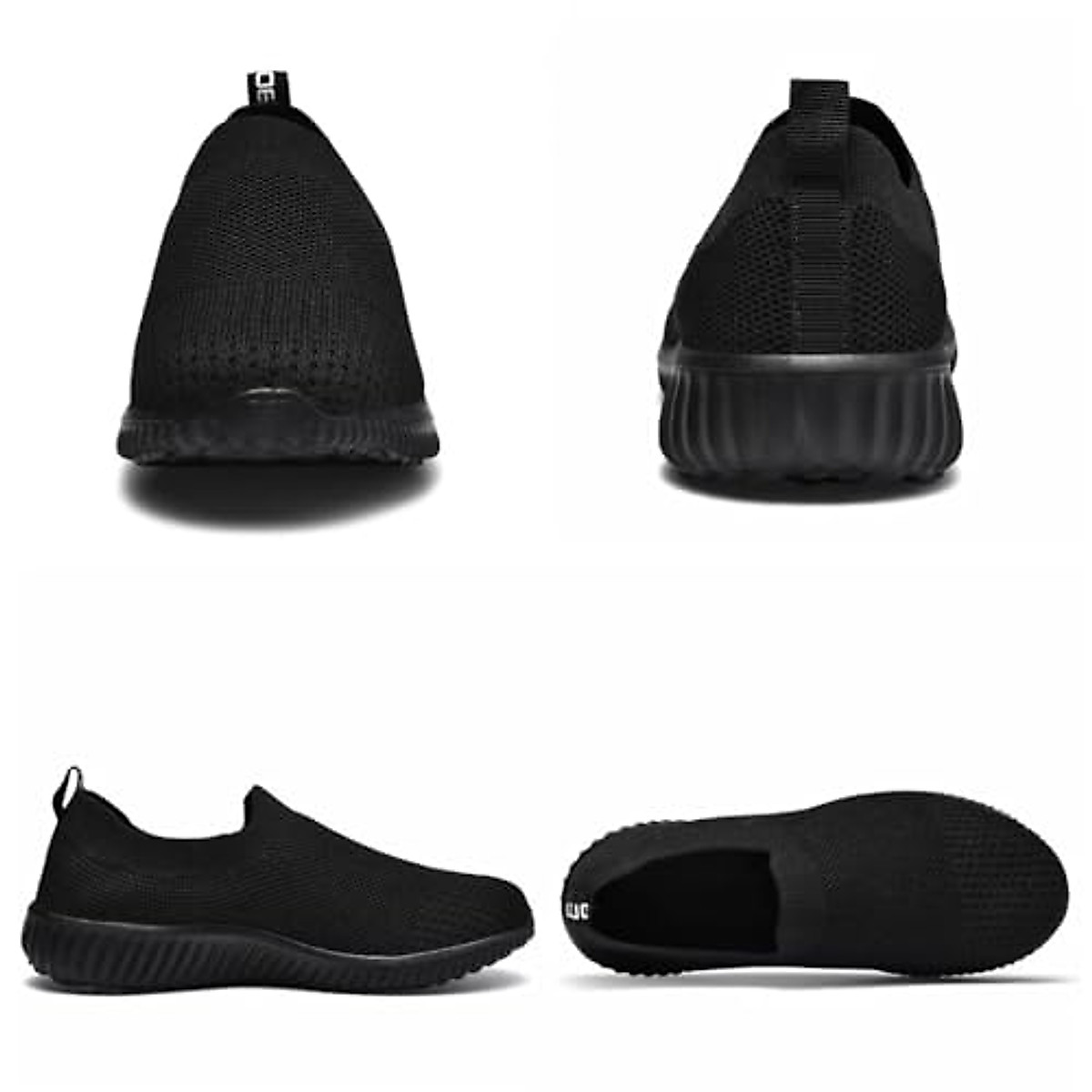 LANCROP Women's Sock Walking Shoes-Comfortable Mesh Slip on Tennis Wide Gym Sneakers 10 US, Label 42 All Black