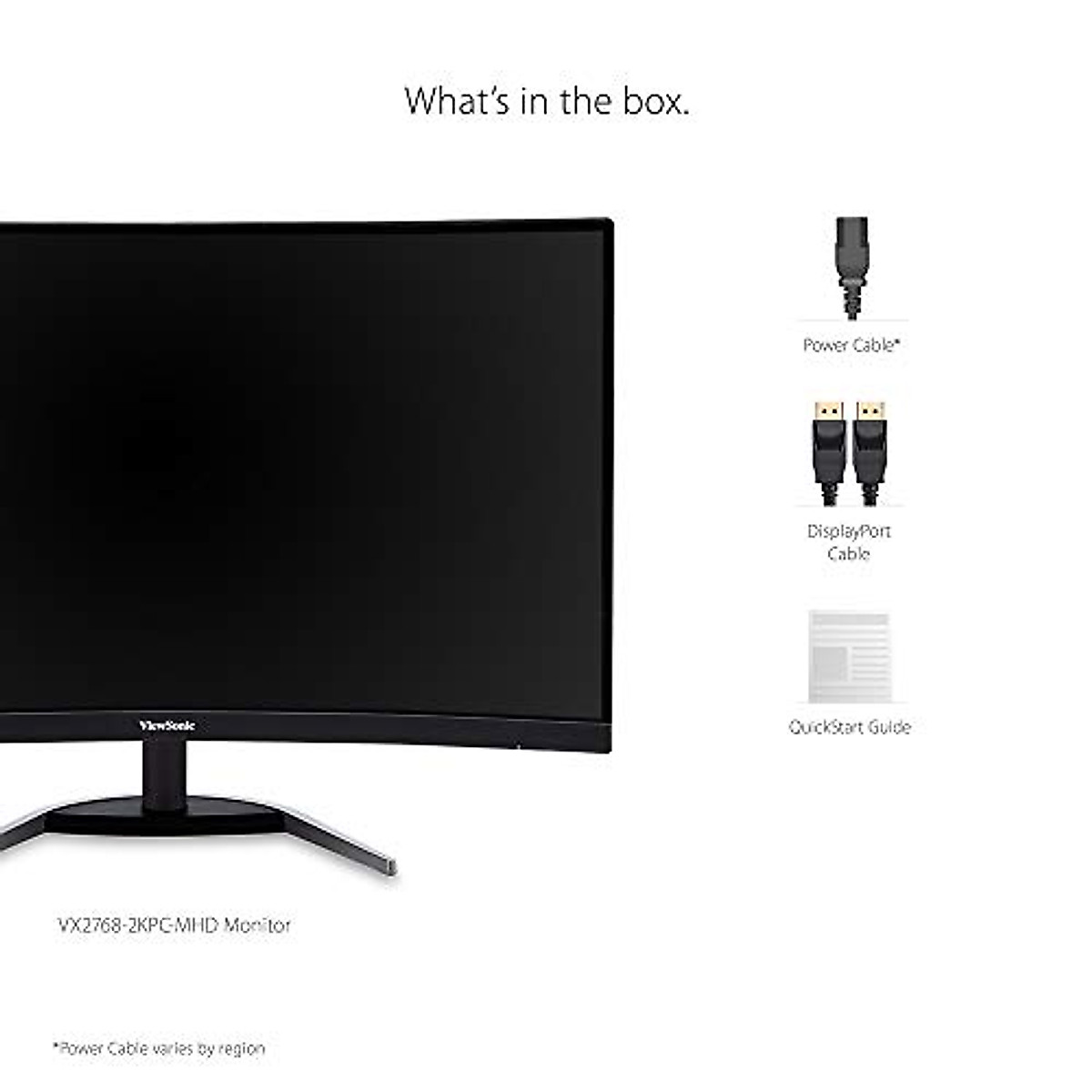 ViewSonic VX2768-2KPC-MHD 27 Inch 1440p Curved 144Hz 1ms Gaming Monitor with FreeSync Premium Eye Care HDMI and Display Port (Renewed)