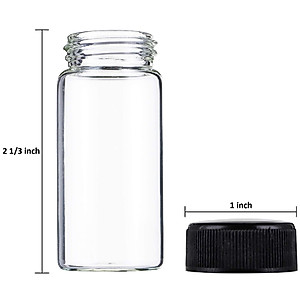 Nicunom 60 Pack Clear Glass Sample Vials with Screw Cap, 20 ml Liquid Sampling Glass Bottles Screwcap Travel Glass Vials