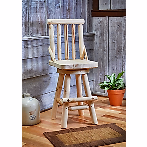 CASTLECREEK Log Swivel Stool, 300-lb. Capacity 24"