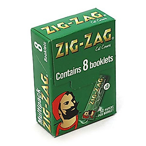 8 booklets x Zig Zag Green Cut Corners Regular size 70mm Multipack of papers