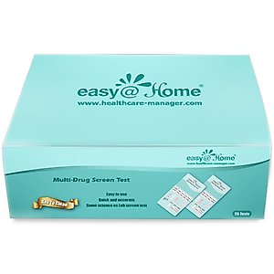 Easy@Home 25 Pack 4 Panel Instant Urine Drug Test - Cocaine (COC), Marijuana (THC), Opiates (OPI), MethAmphetamine (mAMP/MET) EDOAP#144