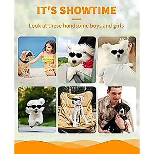 Suxible Dog Goggles Small Breed Dog Sunglasses, UV Protection Heart Shape Dog Sunglasses with Adjustable Strap, Waterproof Goggles for Dogs Doggy Pet Puppy Sun Glasses Doggie Windproof Glasses-Black