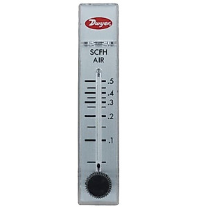 Dwyer® Rate-Master® Flowmeter, RMA-45-SSV, 4% Acc, 5-50 GPH Water, SS Valve, PC Body