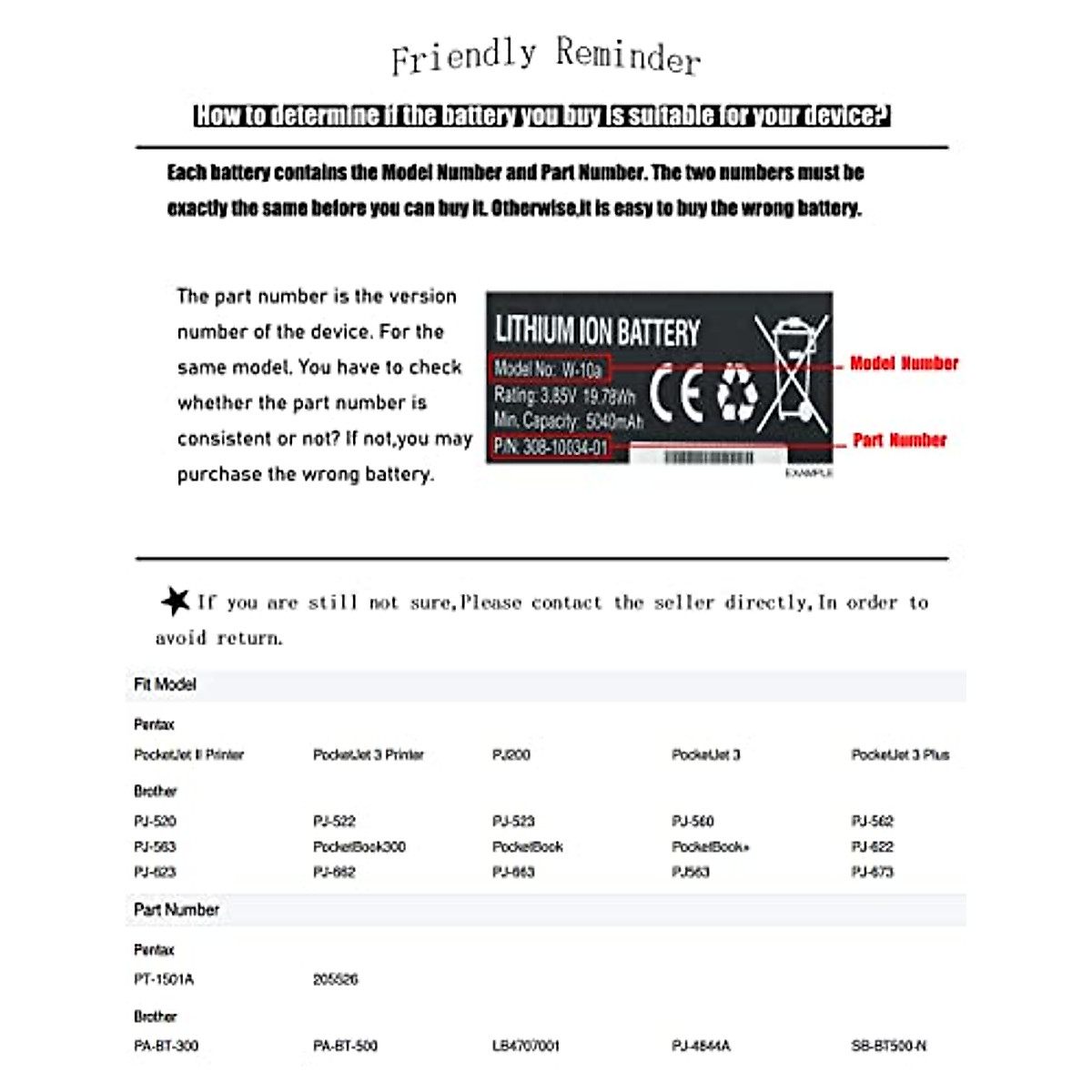 360mAh Battery Replacement for Brother PJ-623 PJ-662 PJ-520 PJ-522 PJ-560 Pocketbook+ PJ-622 PJ-673 PJ-562 PJ563 PJ-663 PJ-523 PocketBook300 PA-BT-500 PJ-4844A PA-BT-300 SB-BT500-N LB4707001