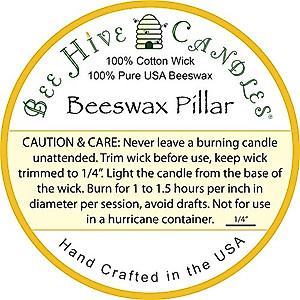 Bee Hive Candles 100% Pure Beeswax Pillar Candle (2" x 3" (3-Pack))