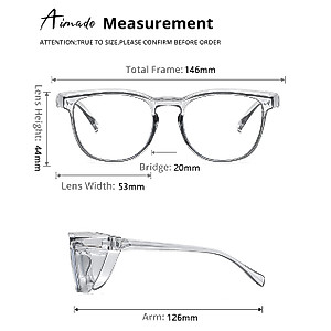 AIMADE Safety Glasses Goggles Anti Fog Stylish Protective Goggles Eyewear Blue Light Blocking Glasses for Men/Women (Clear grey)